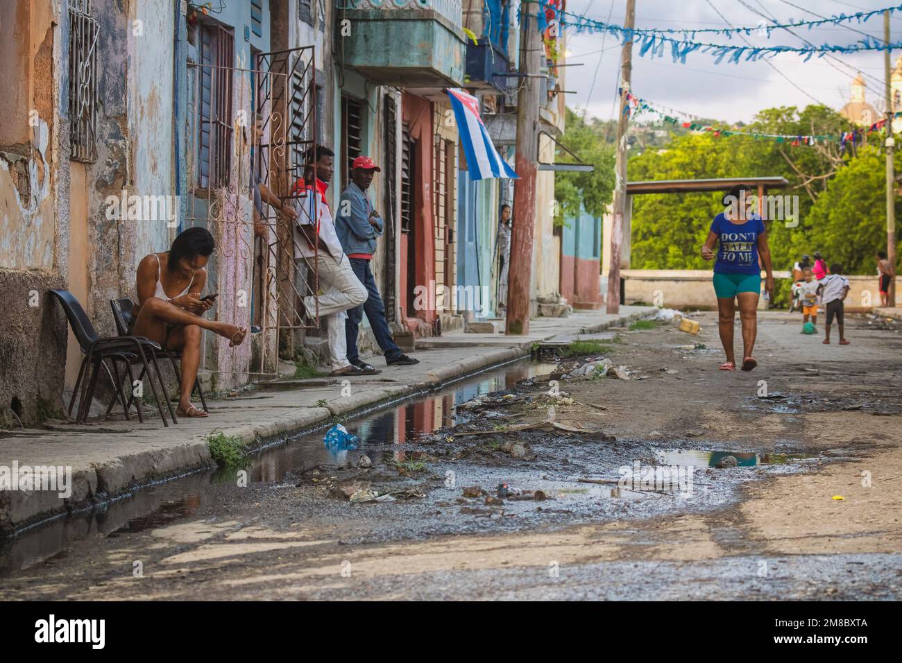 La Marina marginal neighborhood (most dangerous) of the Matanzas Cuba ...