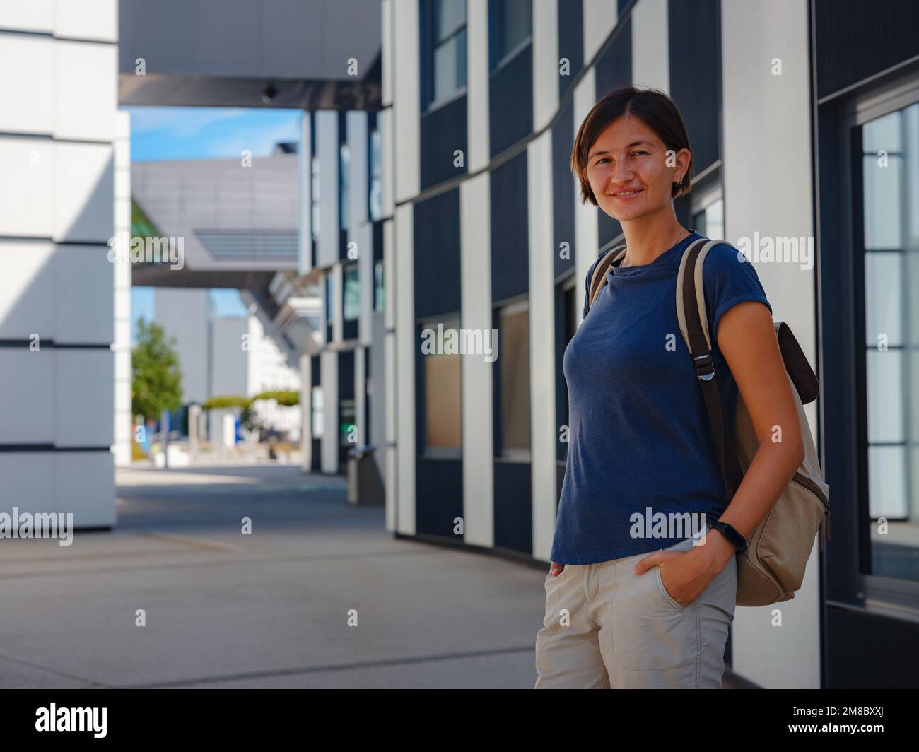 Happy asian hipster woman thinking hi-res stock photography and images ...