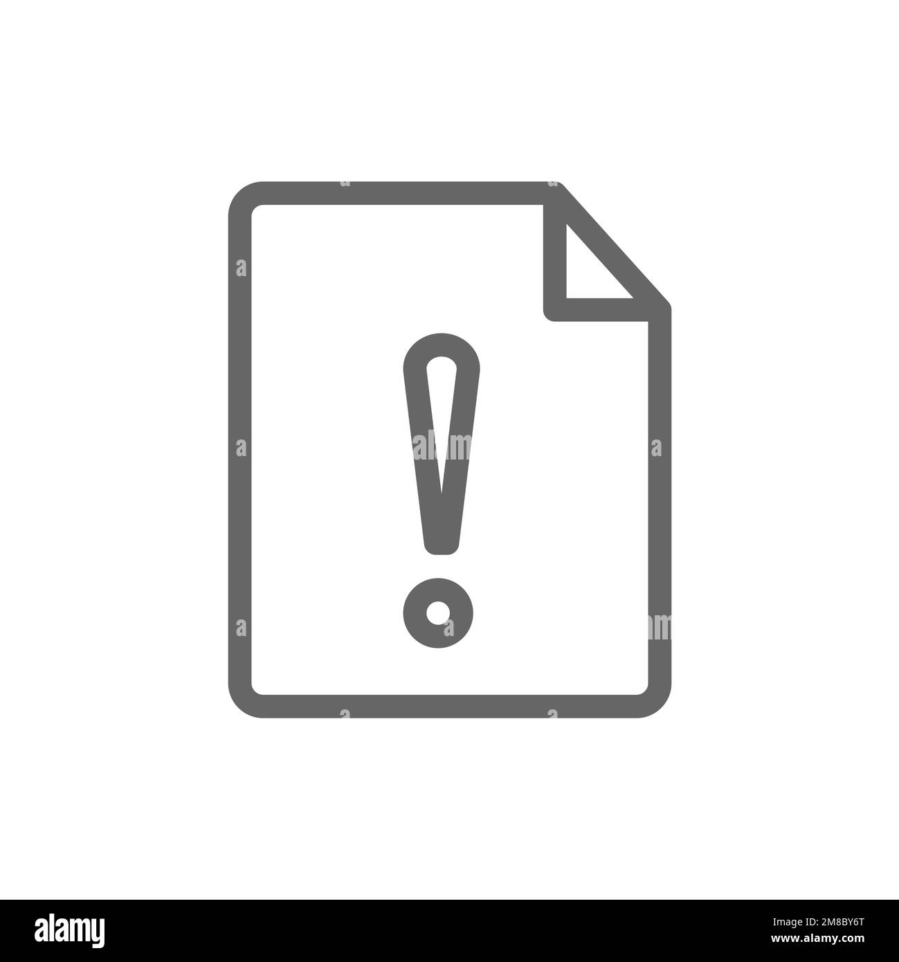 Warning file line icon, graphic resource template, vector illustration ...