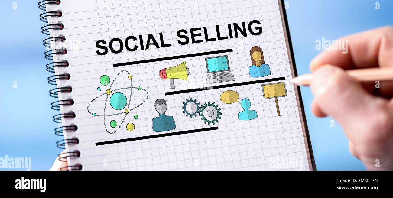 Hand drawing social selling hi-res stock photography and images - Alamy