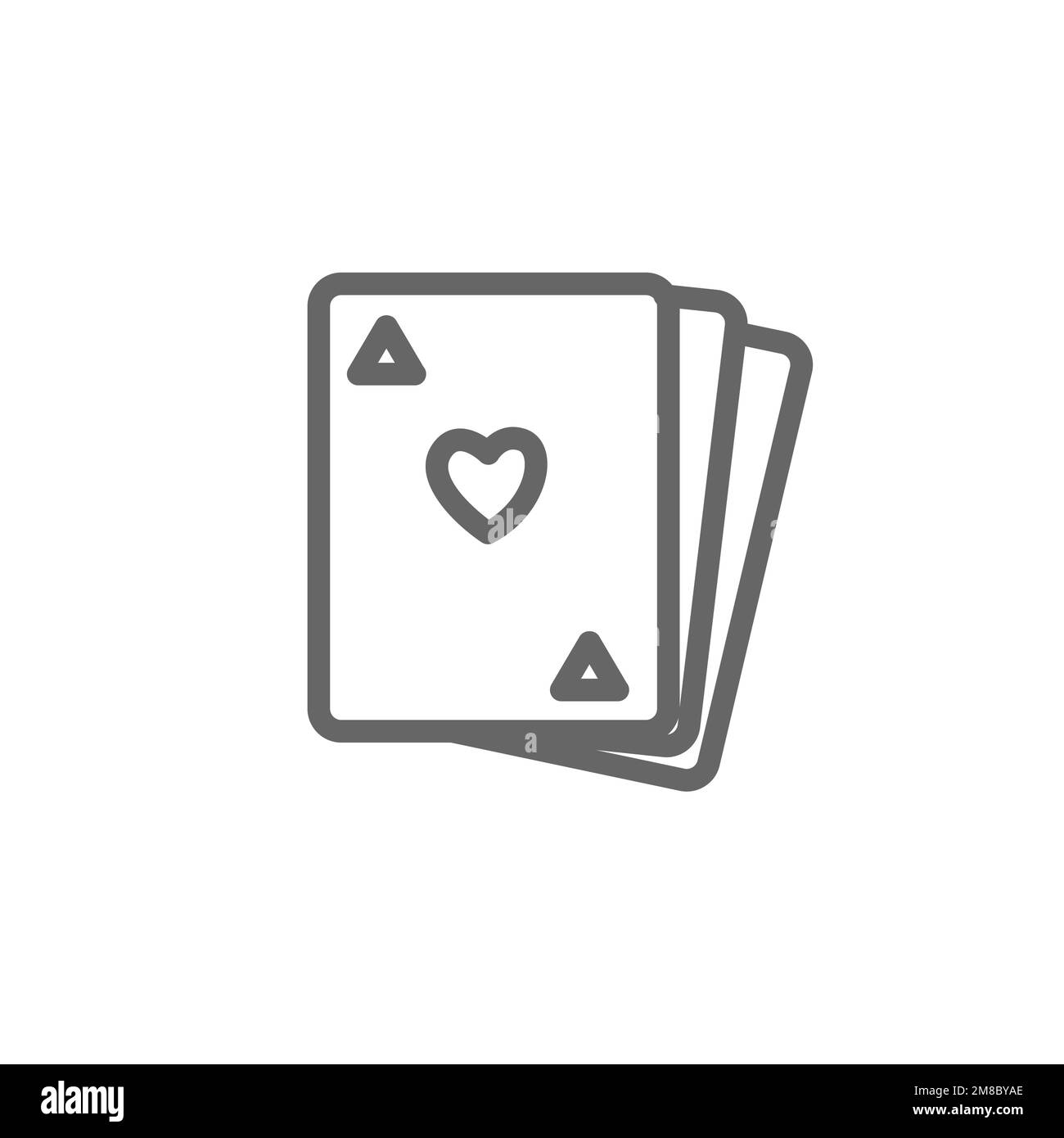 Playing card line icon, graphics resource template, vector illustration ...