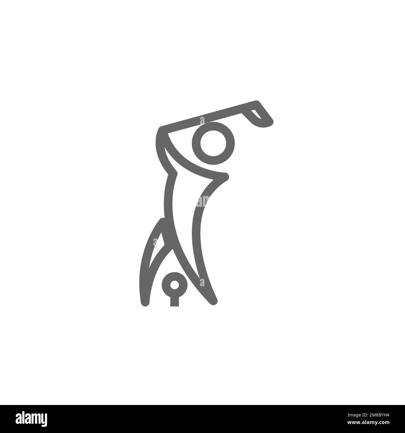 Golf line icon, graphics resource template, vector illustration Stock ...