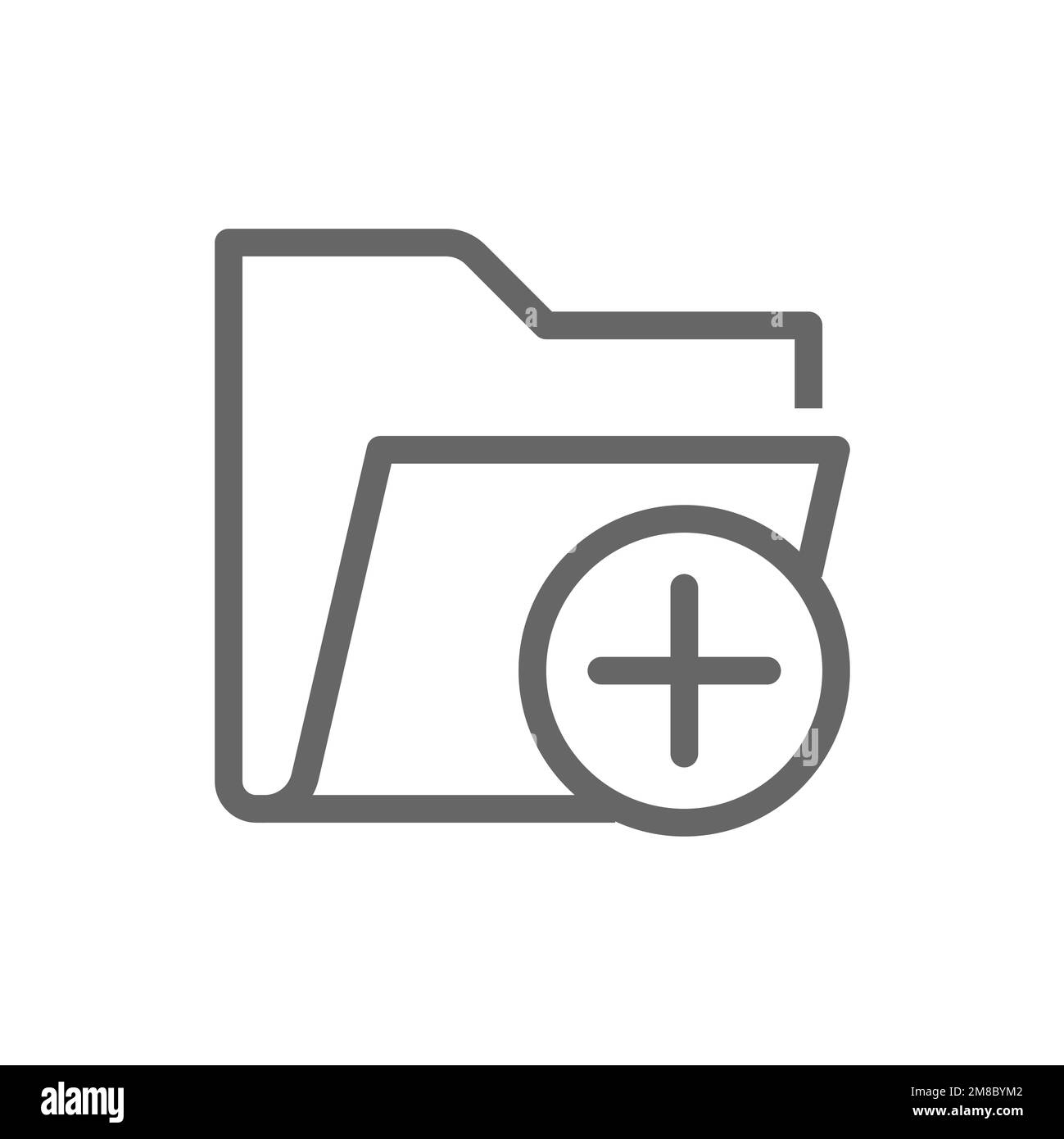 New folder line icon, graphic resource template, vector illustration ...