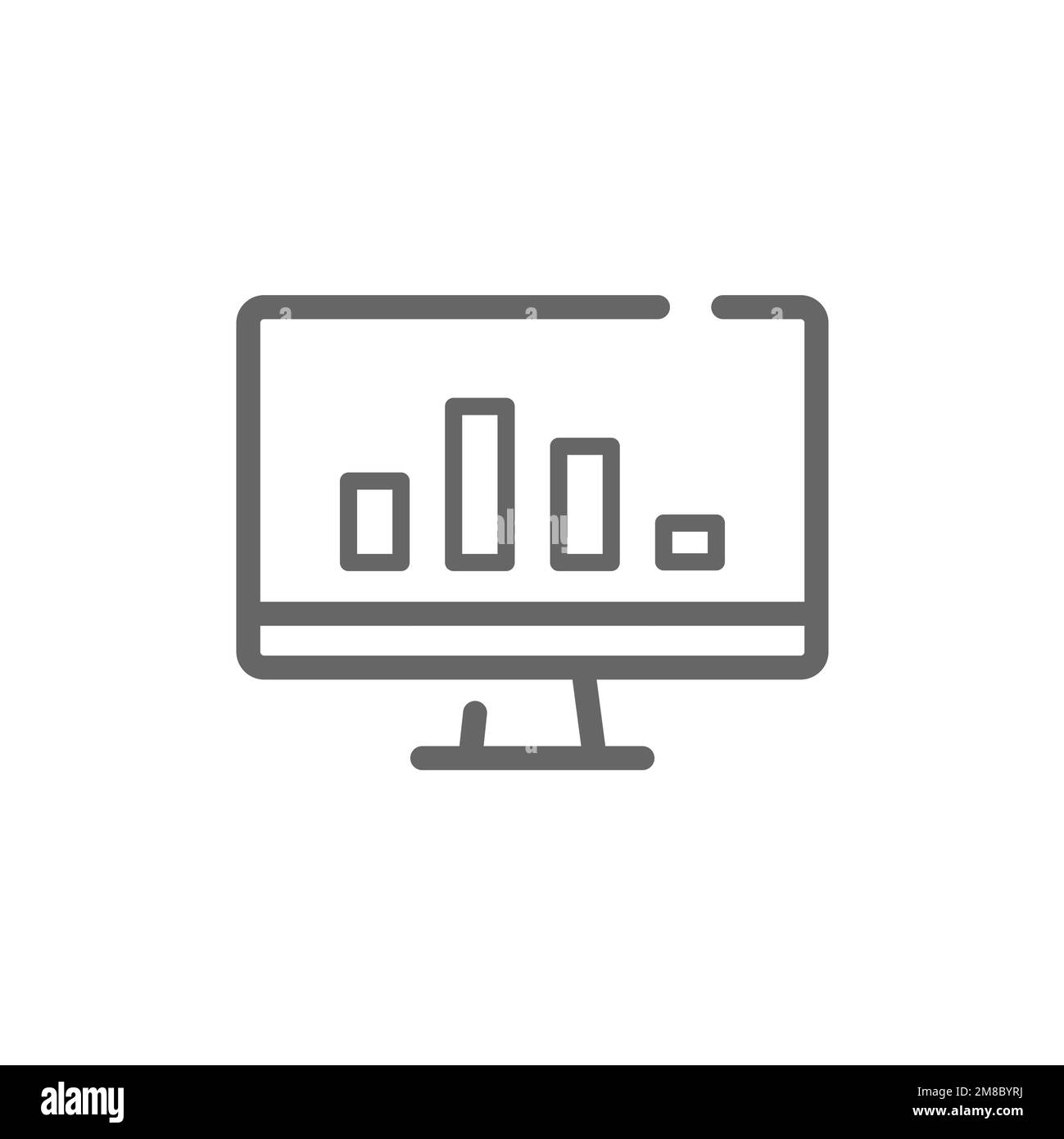 Computer monitor line icon, common graphic resources, vector ...
