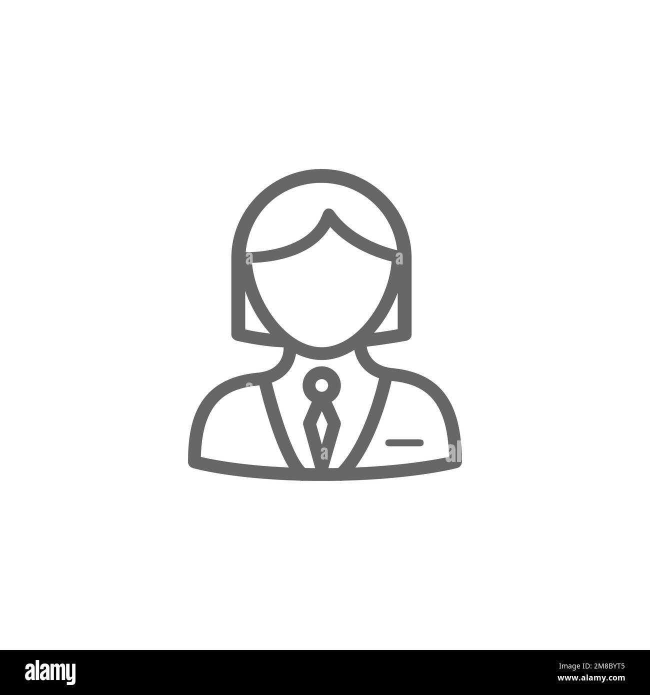 Female customer service line icon, App interface graphic resource, vector illustration Stock ...