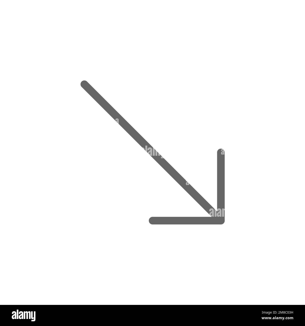 Right down arrow icon, App interface graphics resource, vector illustration Stock Vector Image ...