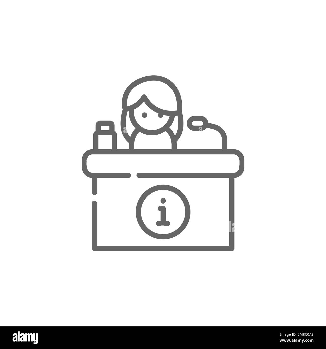 Service desk line icon, common graphic resources, vector illustration ...