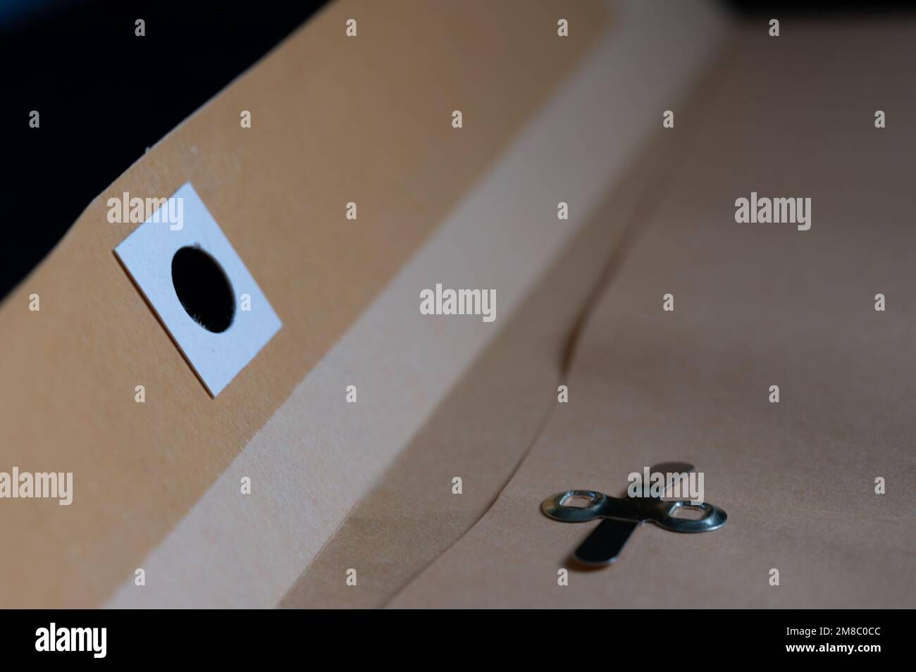 manilla envelope with reinforced hole and metal folding clasp Stock ...