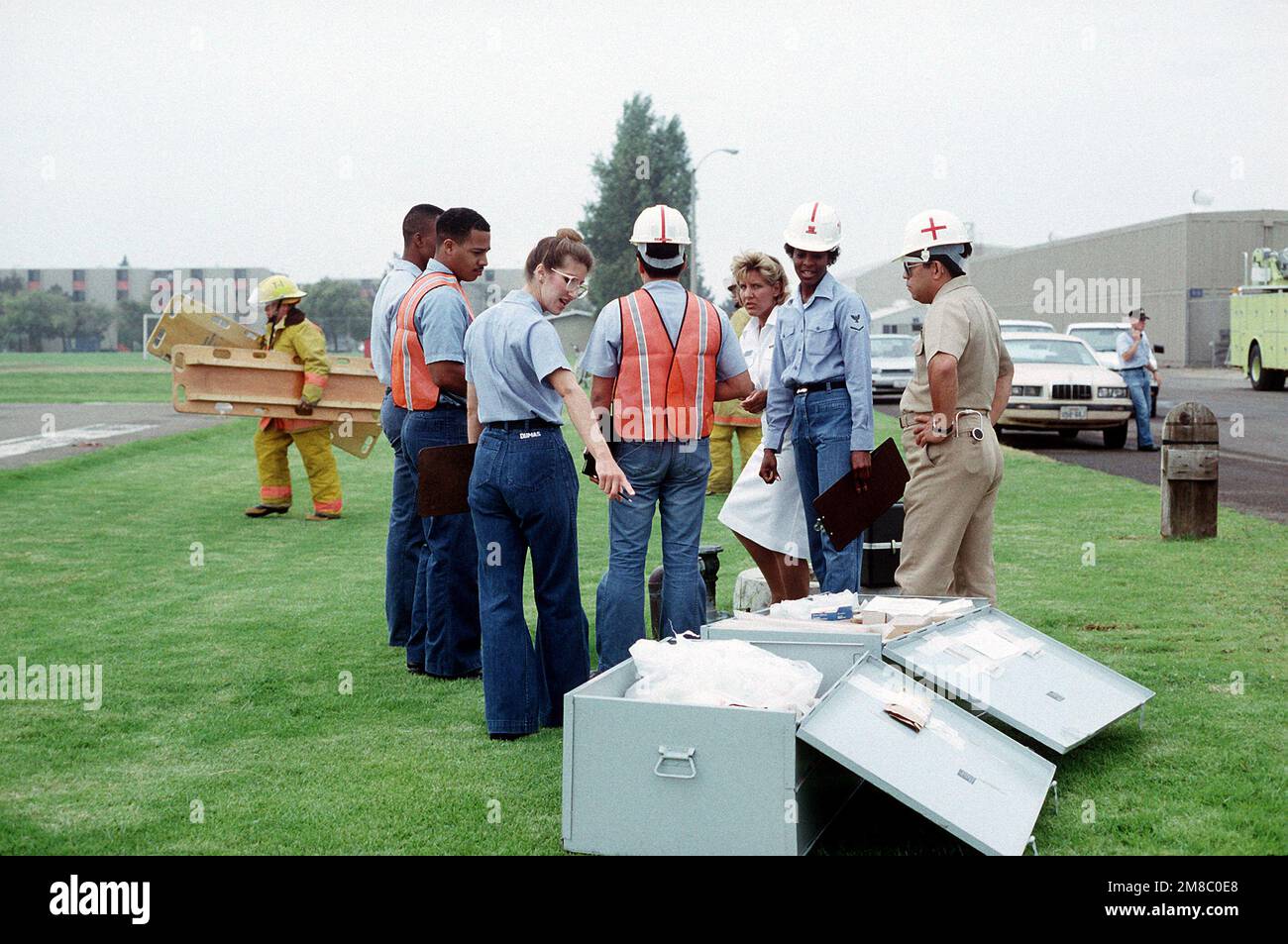 Medical personnel are familiarized with medical evacuation supplies ...