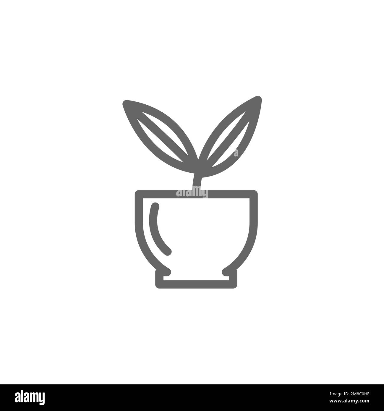 Flower pot line icon, App interface graphics resource, vector ...