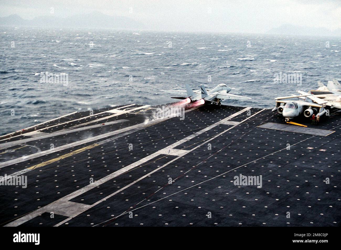 A view of an F-14A Tomcat aircraft of Fighter Squadron 154 (VF-64) the ...