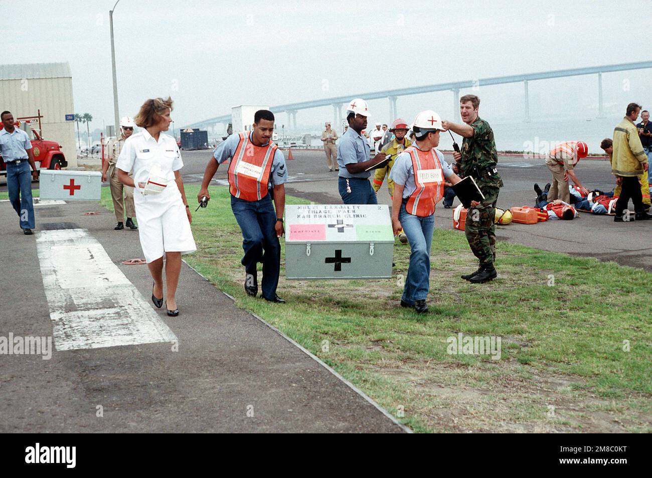 Medical evacuation supervisors carry a multi-casualty triage pack ...