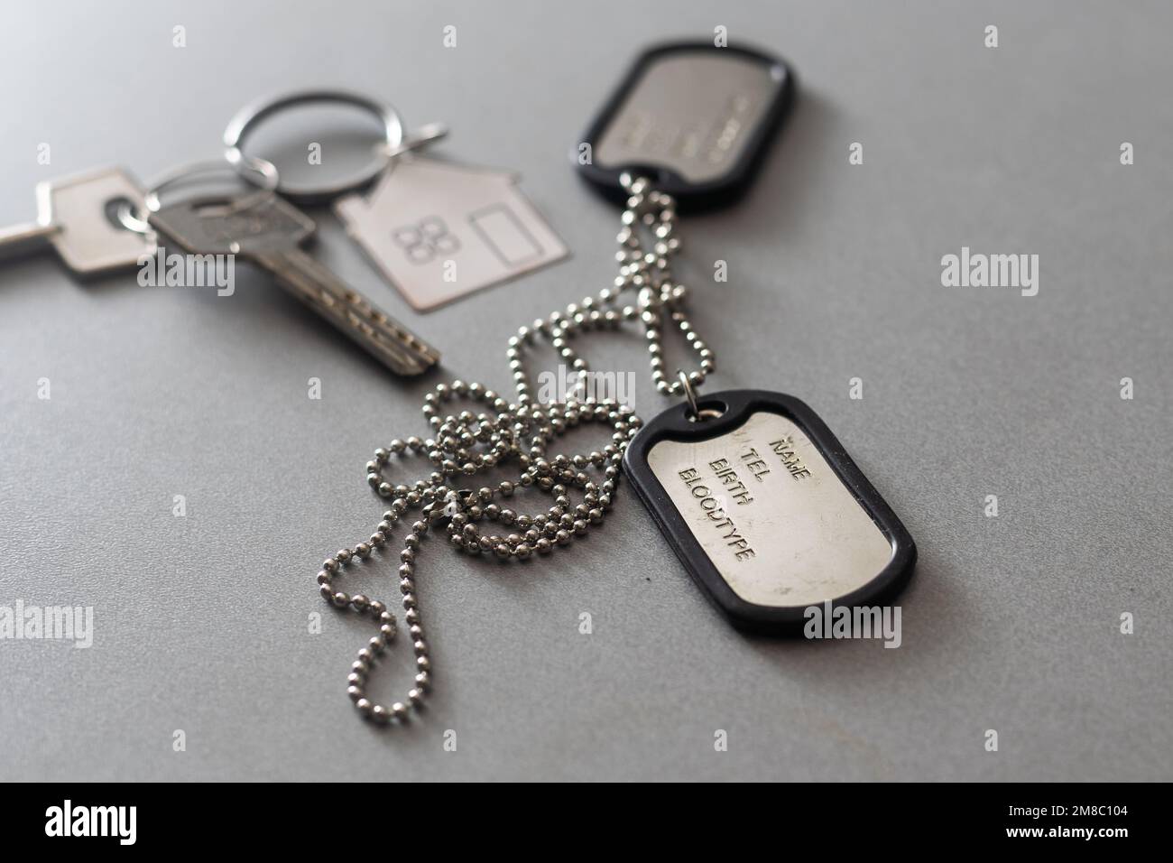 identity tag or dog tag key Stock Photo - Alamy