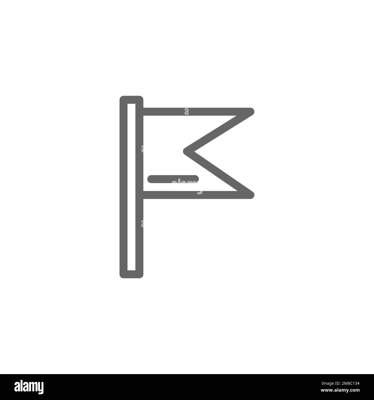 Flag line icon, App interface graphics resource, vector illustration ...