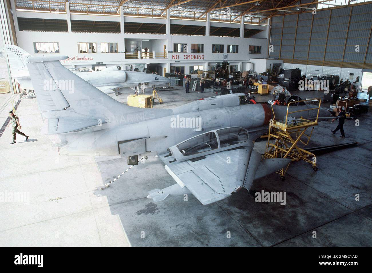 An OA-4M Skyhawk aircraft from Marine Aircraft Group 12 (MAG-12 ...