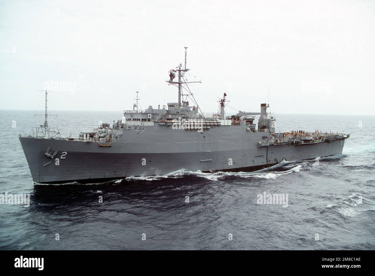 A port view of the amphibious transport dock USS VANCOUVER (LPD-2 ...