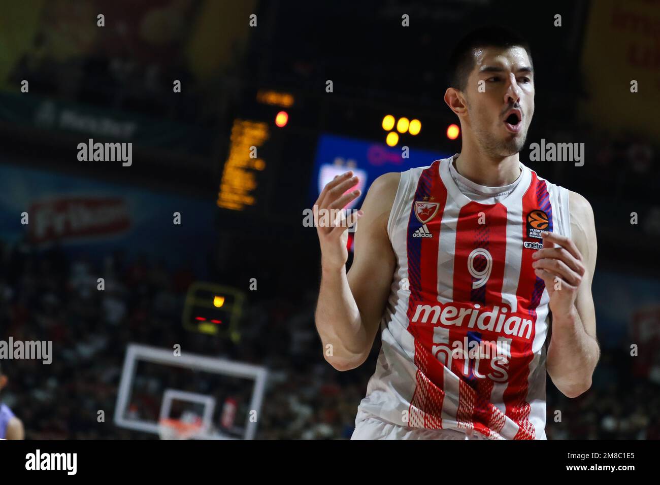 Belgrade, Serbia, 10 January 2023. Luka Mitrovic of Crvena Zvezda mts ...