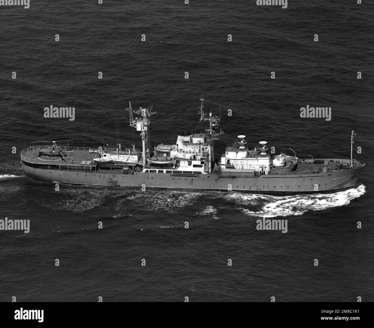 A starboard beam view of the Soviet Sibir-class missile range ...