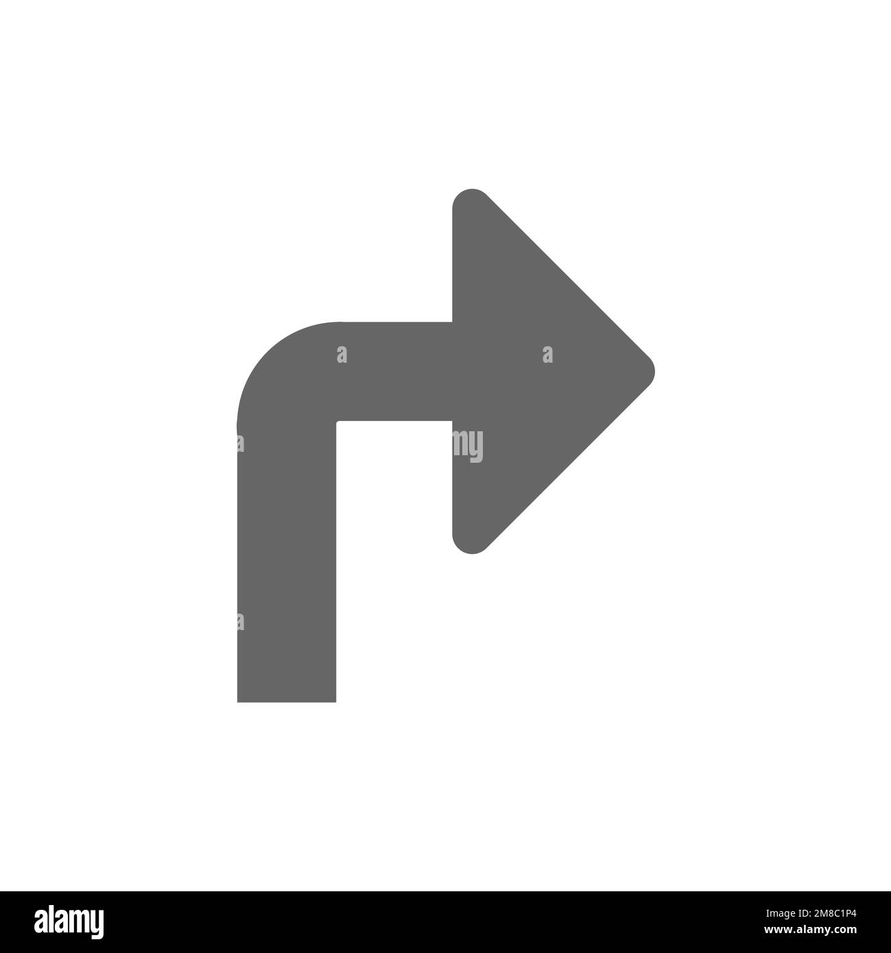 Straight turn arrow icon, common graphic resources, vector illustration ...