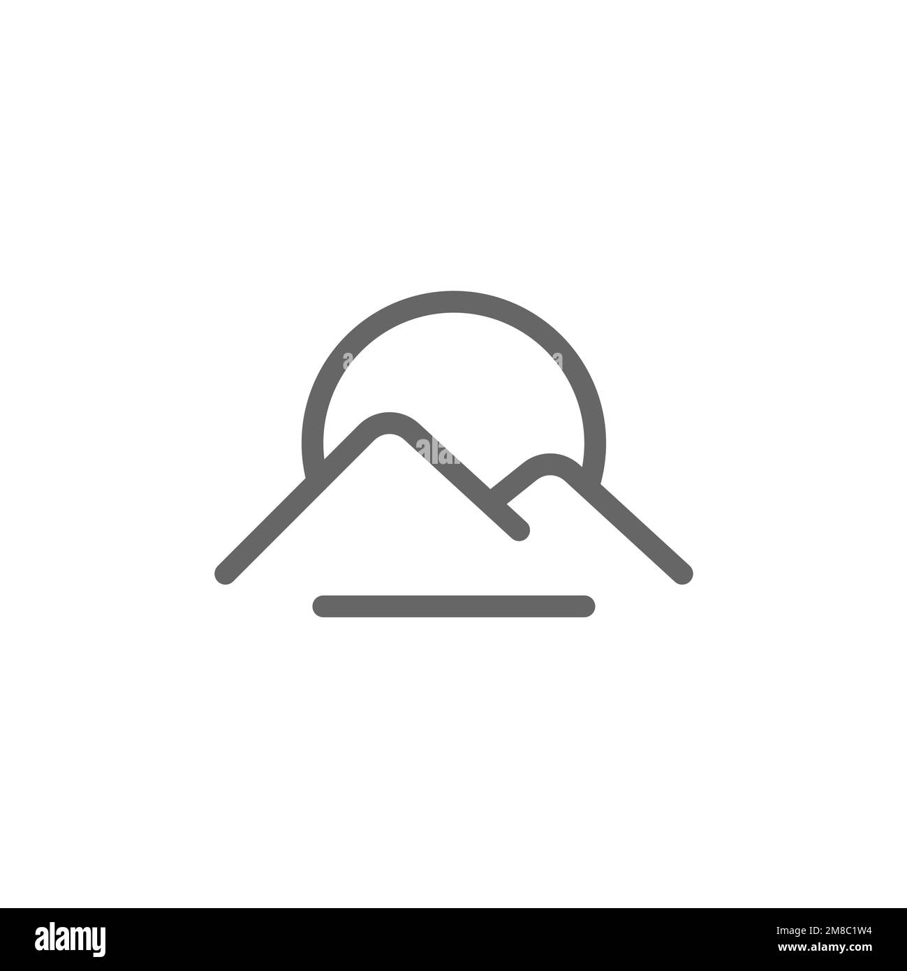 Sunset mountain line icon, app interface graphics resource, vector ...