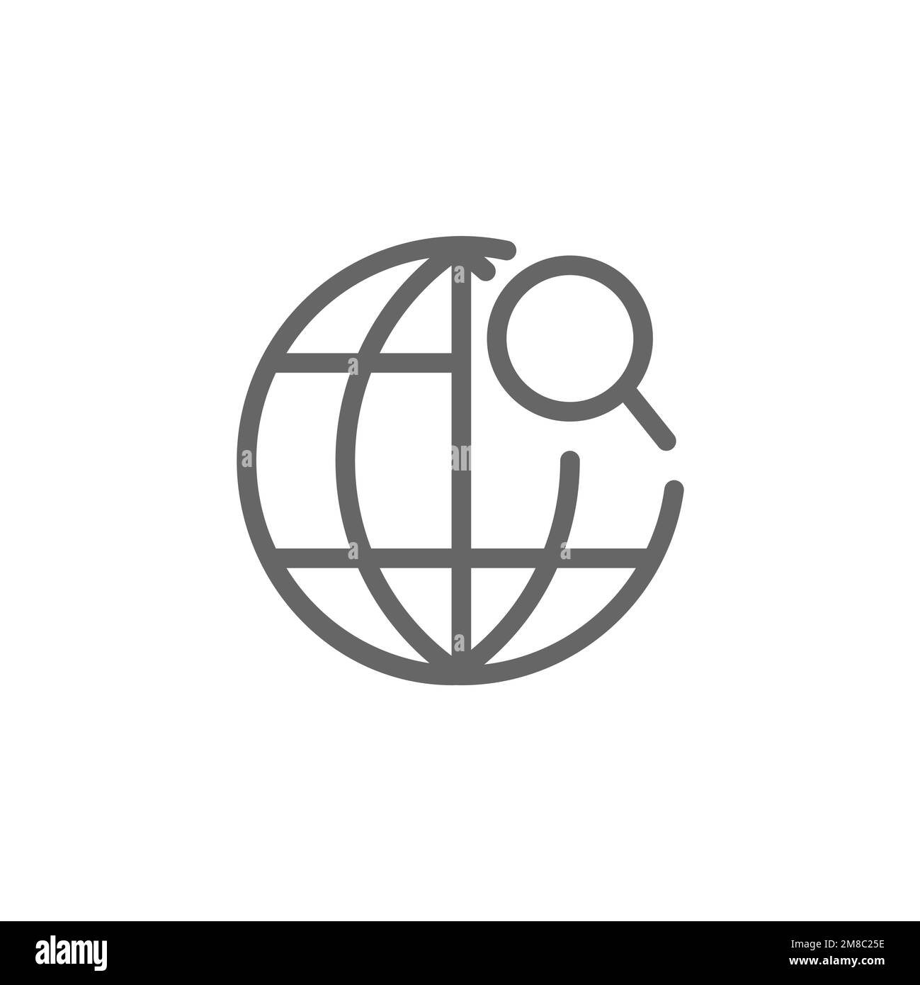 Global search line icon, app interface graphics resource, vector illustration Stock Vector Image ...