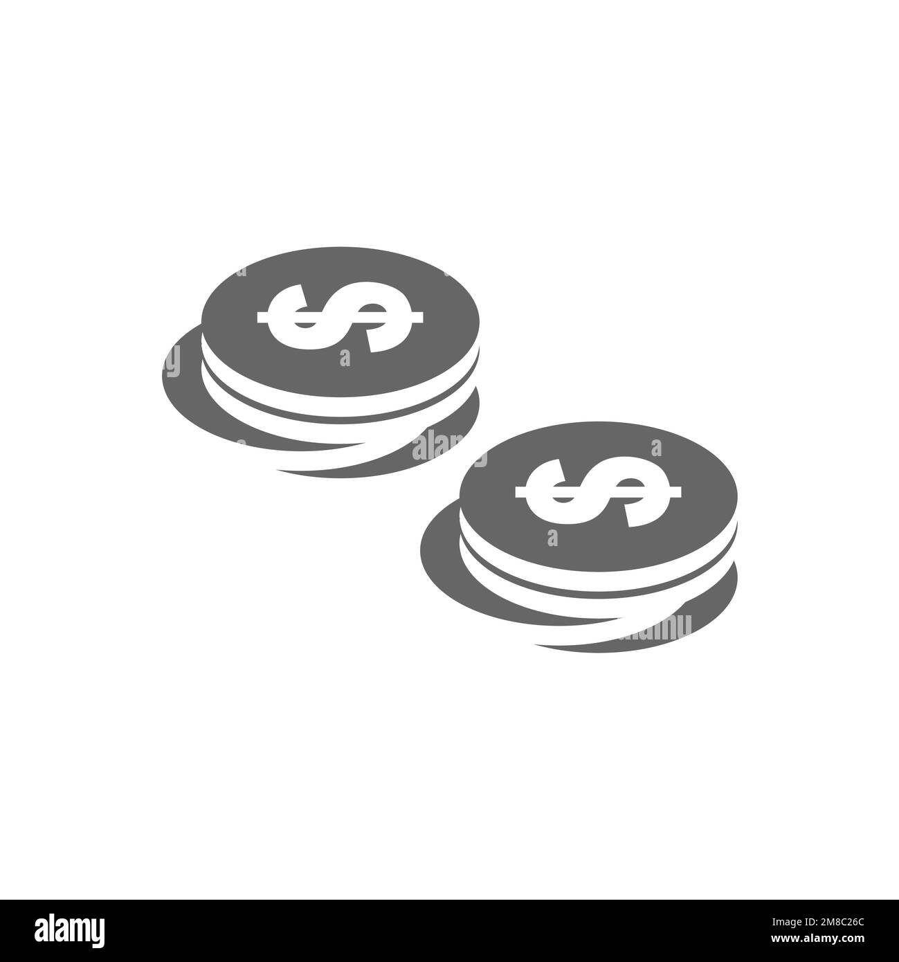 Dollar coin flat icon, common graphic resources, vector illustration ...