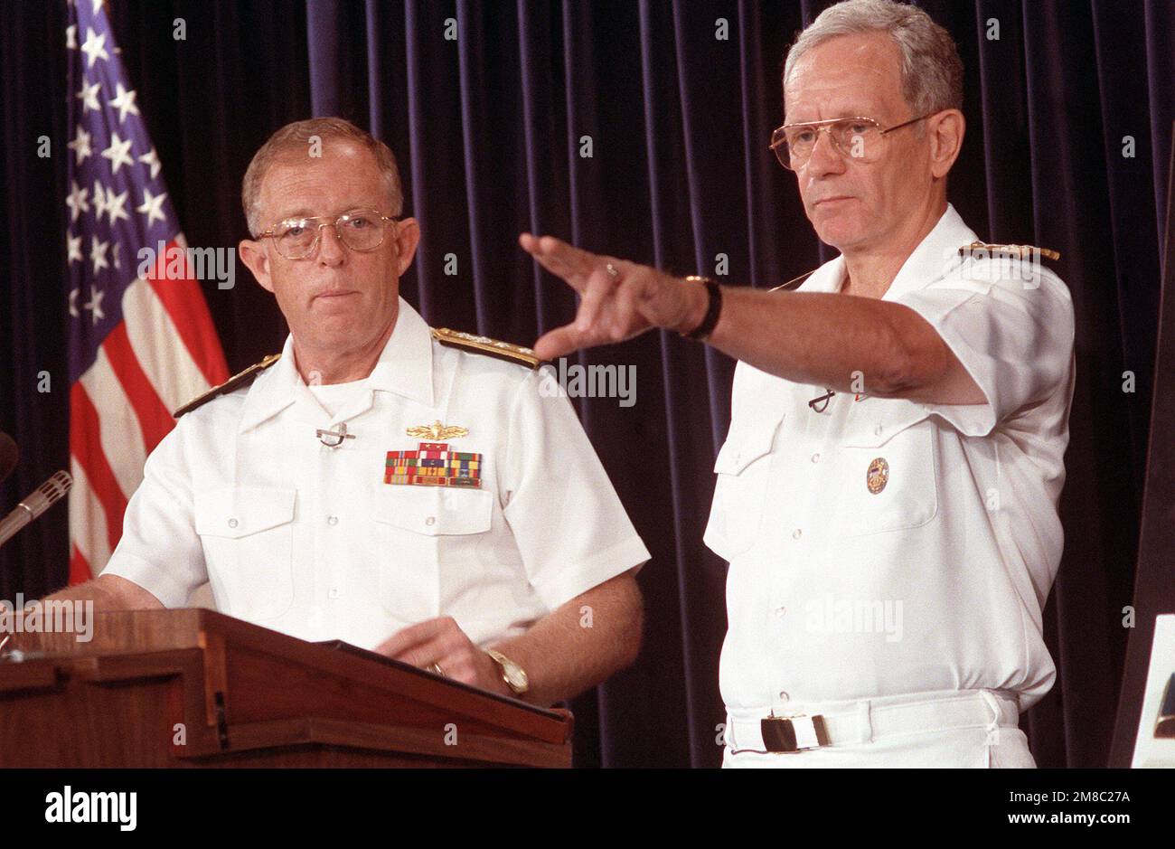 Admiral Leon A. Edney, right, Vice CHIEF of Naval Operations, calls on ...