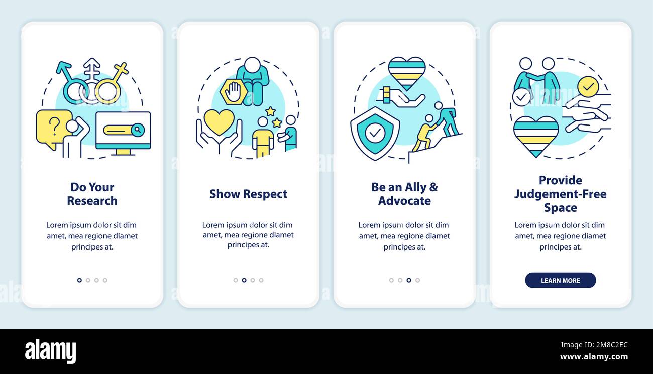 Supporting Gender Identity Onboarding Mobile App Screen Stock Vector Image And Art Alamy