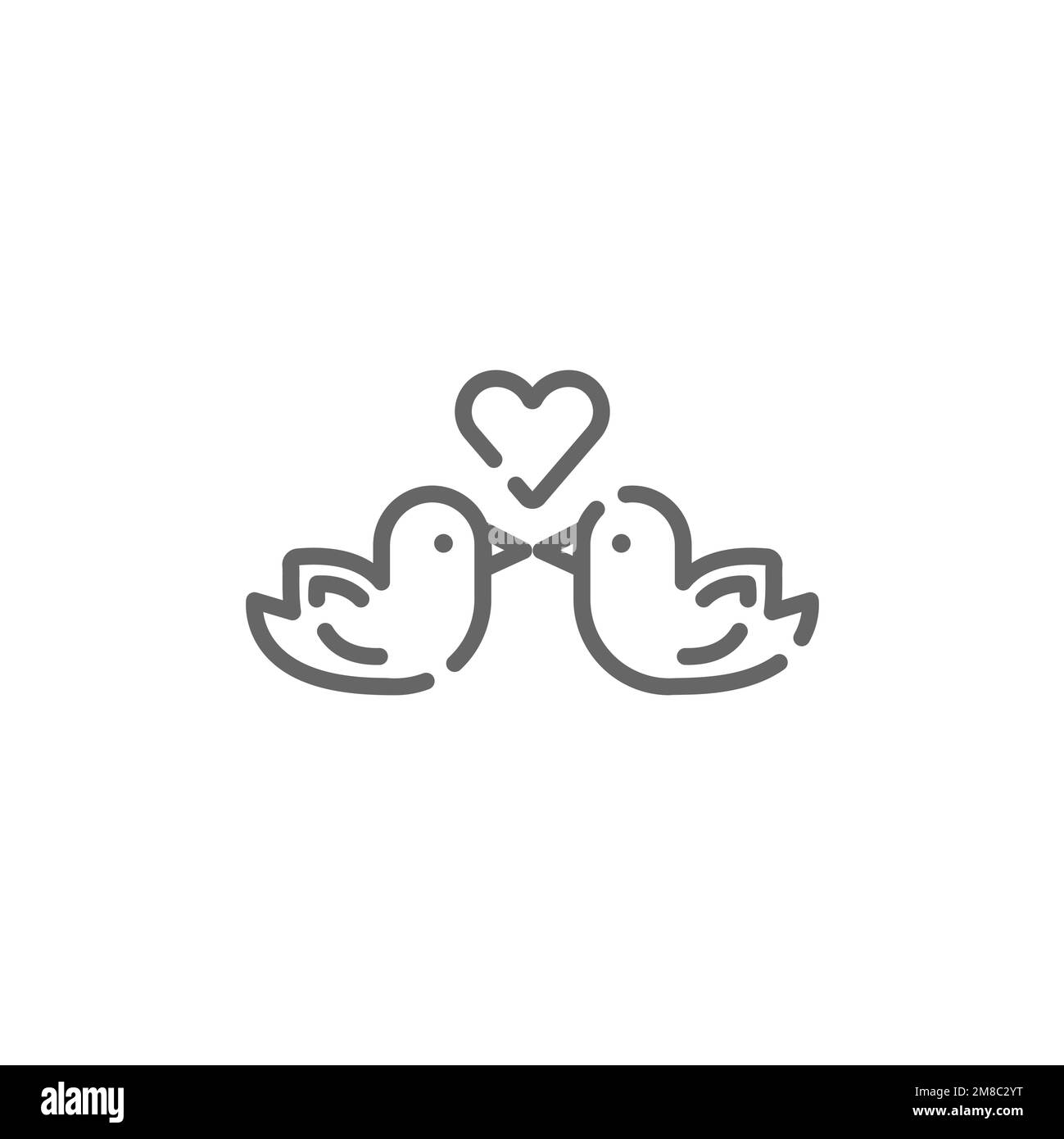 Mandarin duck line icon, common graphic resources, vector illustration ...
