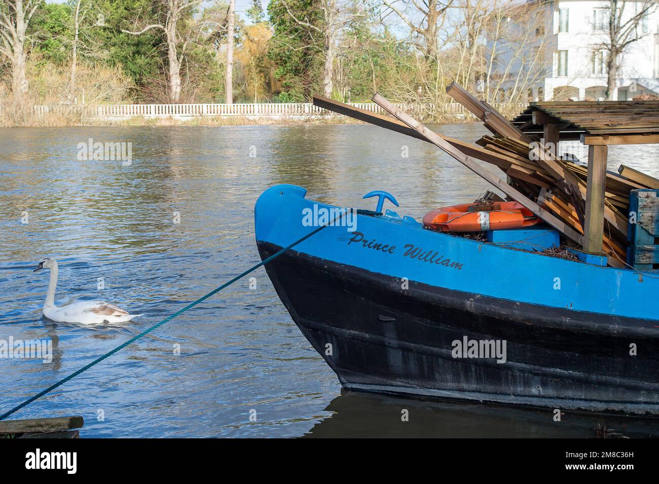 Cookham, Berkshire, UK. 13th January, 2023. A boat called Prince ...