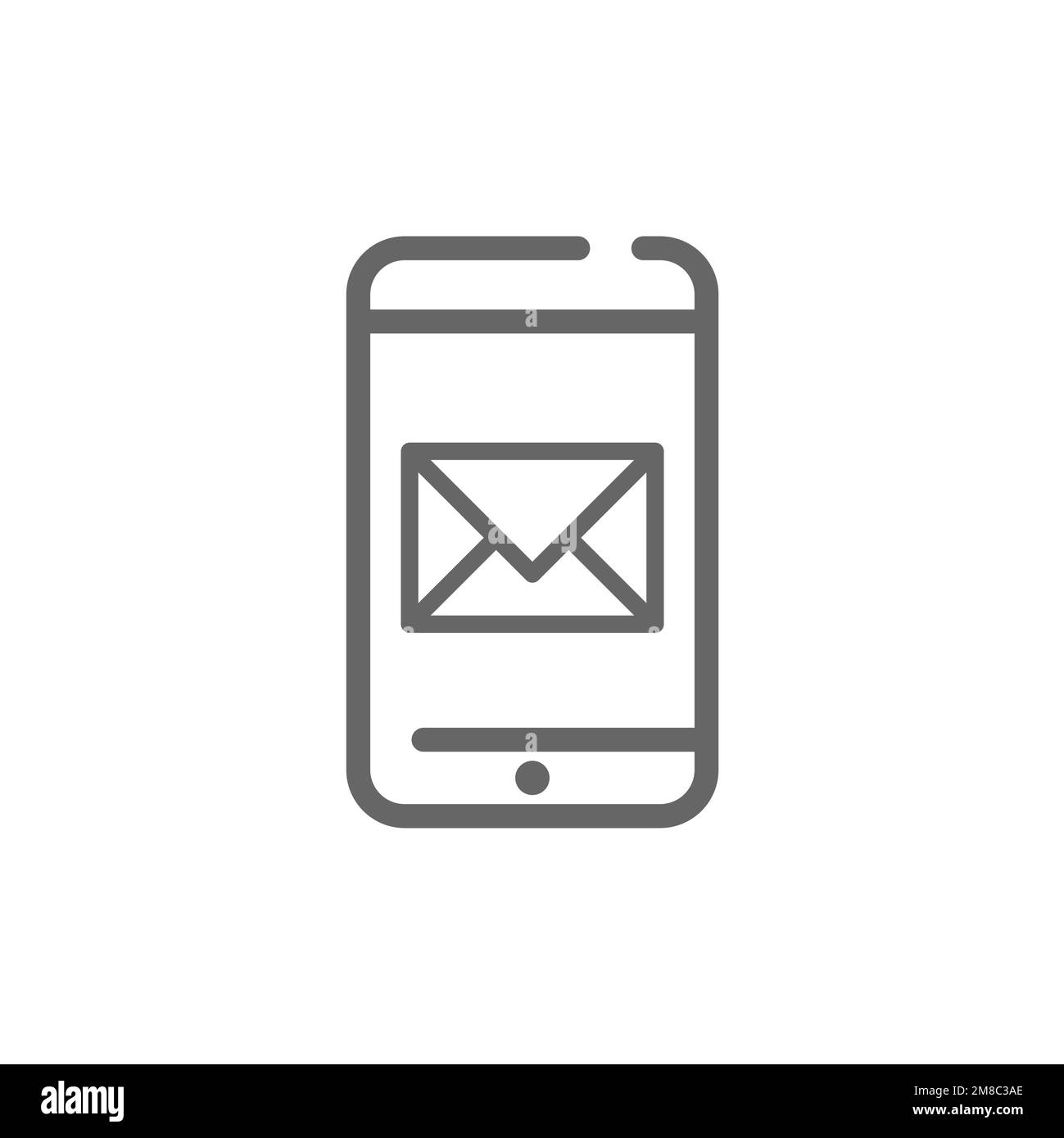 Mobile mail line icon, common graphic resources, vector illustration ...