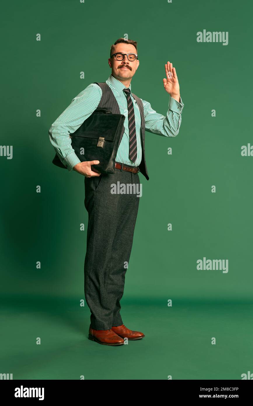 Responsible worker. Portrait of handsome man, businessman in classical ...