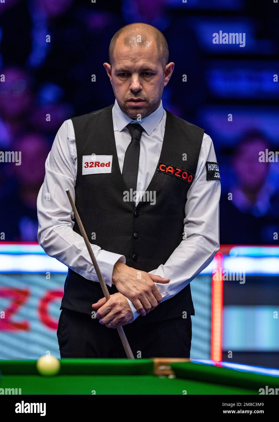 Barry Hawkins during his match against Judd Trump on day six of the ...