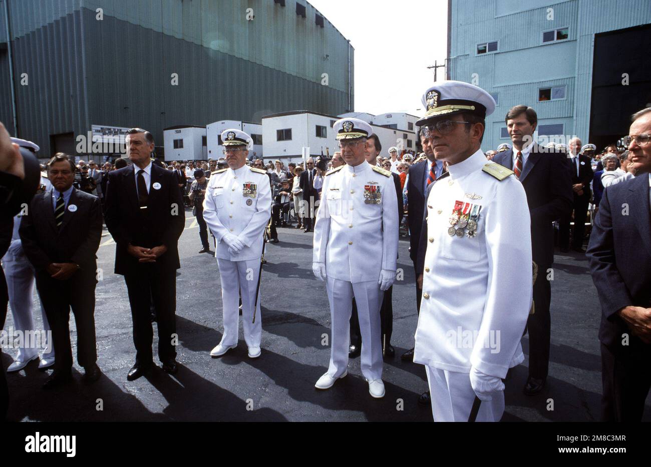 Gathered for a photograph at the christening and launch of the guided ...