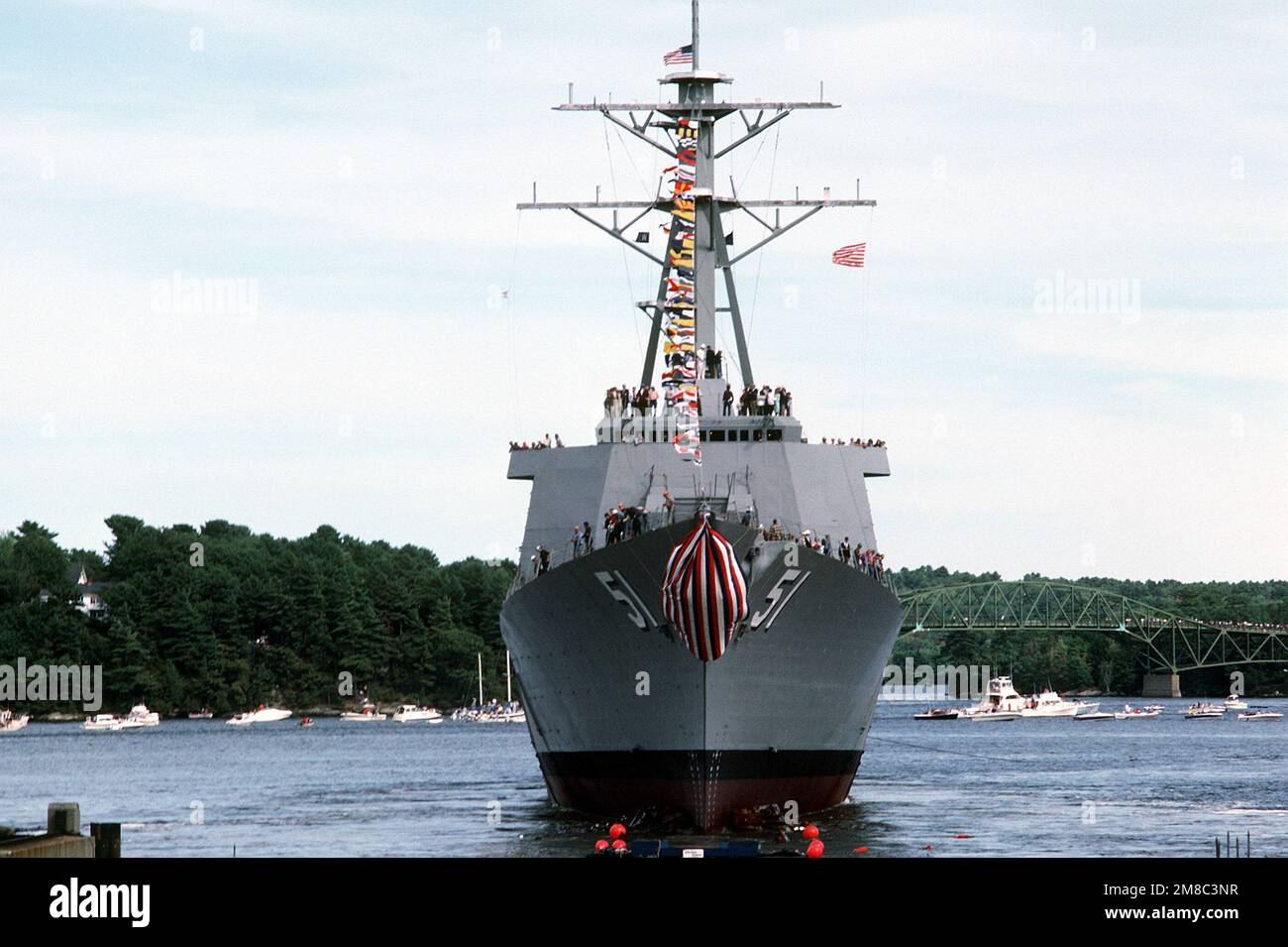 A bow view of the Aegis guided missile destroyer ARLEIGH BURKE (DDG-51 ...