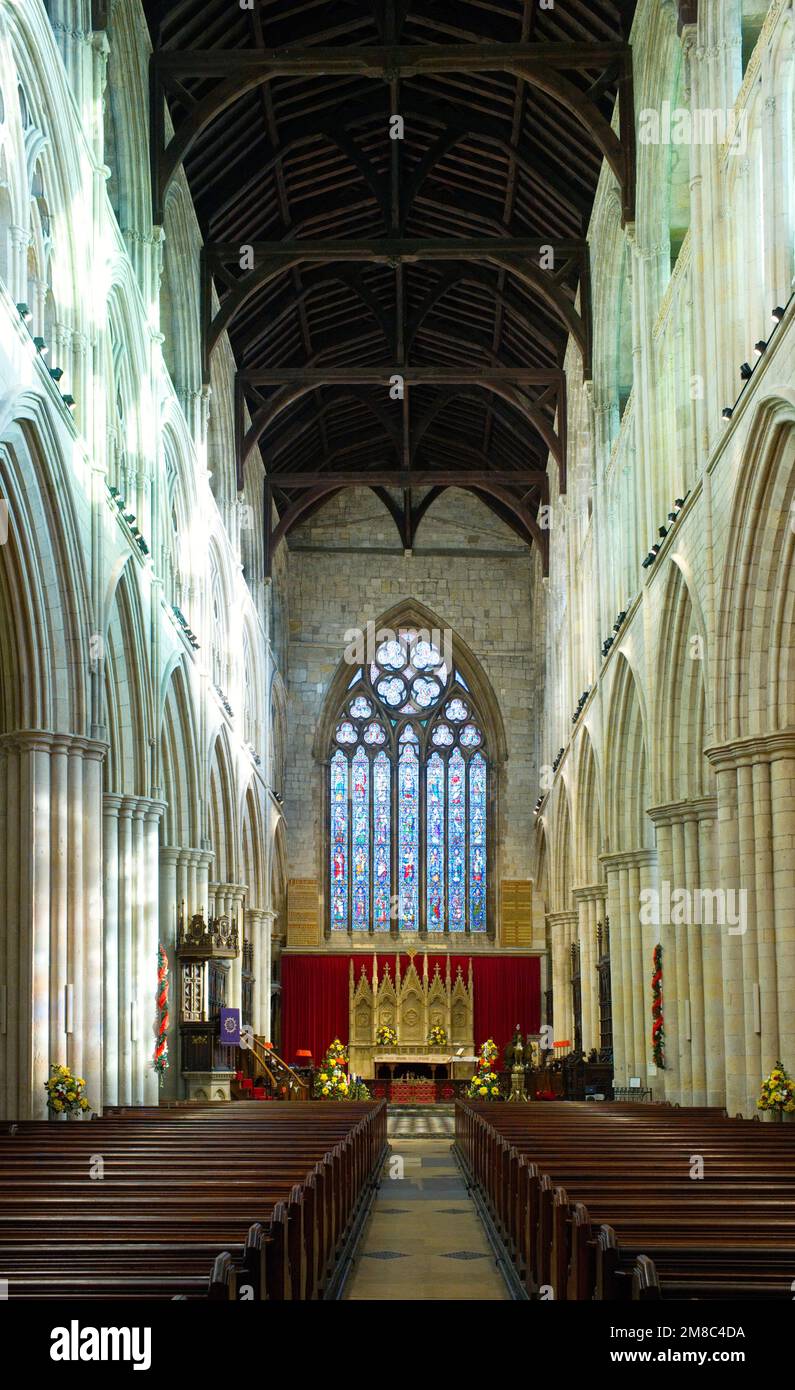 Old Bridlington Priory Church interior with wooden roof detail Stock ...