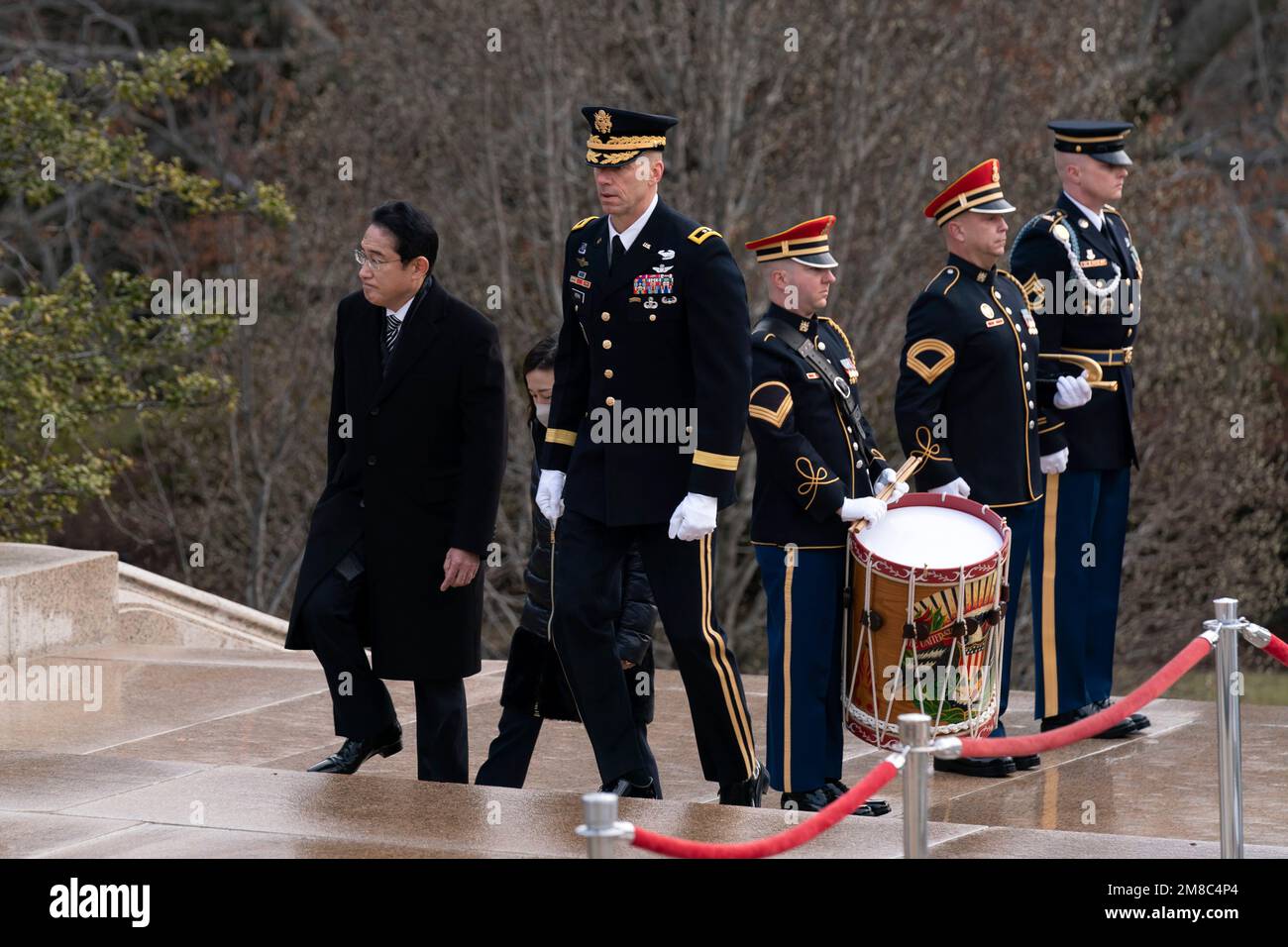 Japanese Prime Minister Fumio Kishida, accompanied by Maj. Gen. Allan M ...