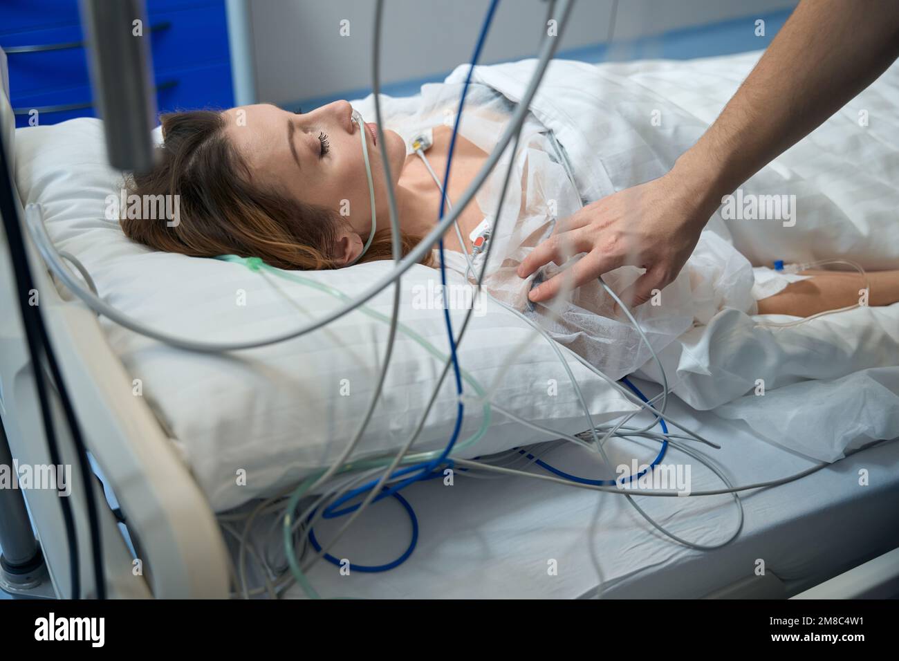 Female having treatment and recovery after surgery Stock Photo - Alamy