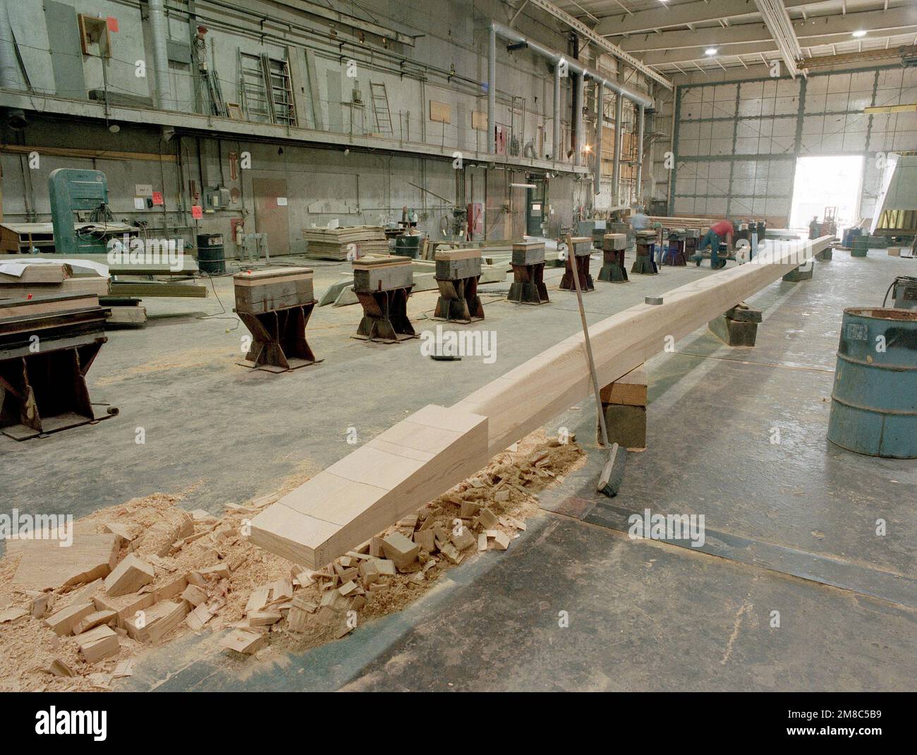 A view of the shaping of the keel of the mine countermeasures ship ...