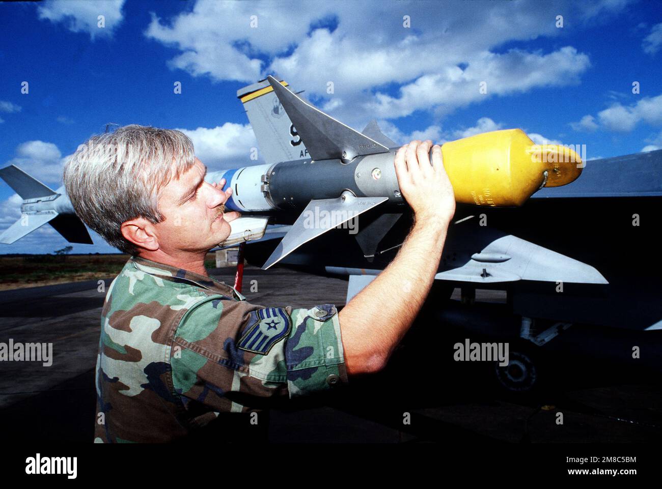 SSGT Gary R. Landis of the 7081st Aircraft Generation Squadron ensures ...