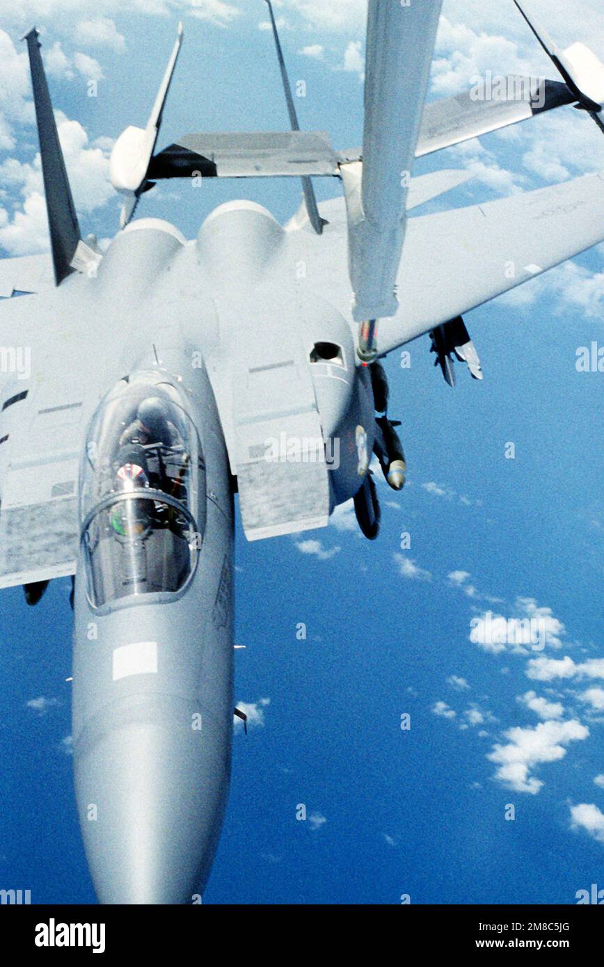 An F-15E Eagle aircraft of the 336th Tactical Fighter Squadron ...