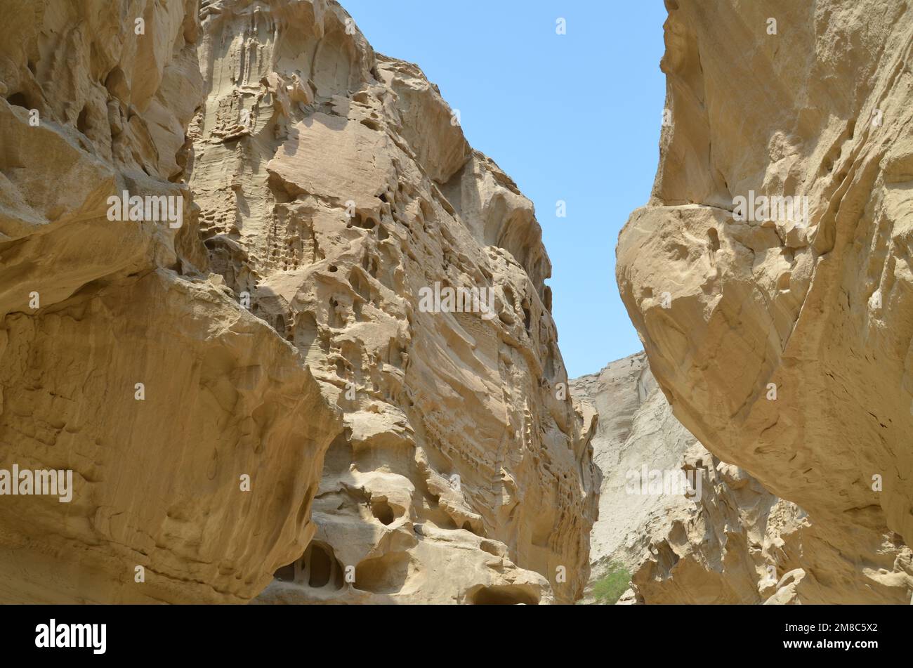 mighty rock formation of the "Chahkooh canyon" at Qeshm Island Stock ...