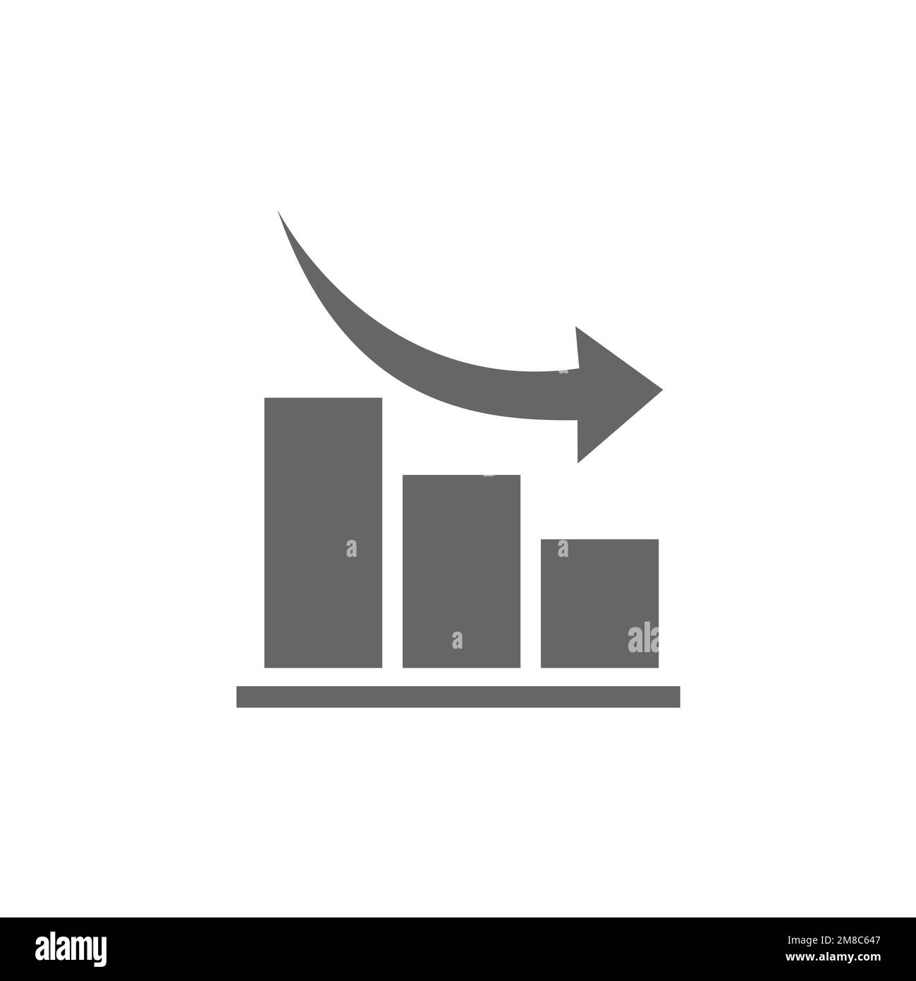 Profit drop flat icon, common graphic resources, vector illustration ...