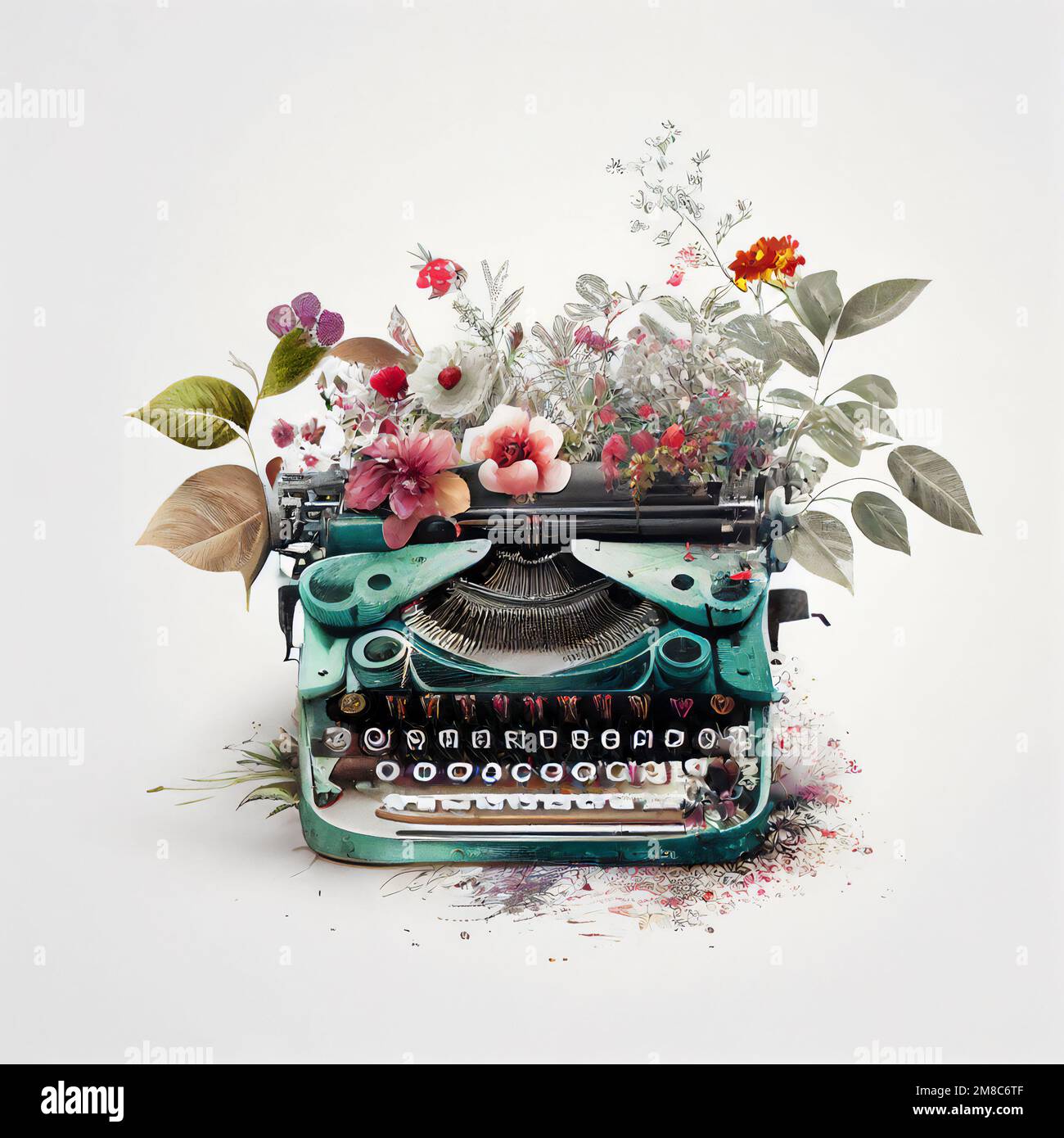 Vintage Typewriter Flowers