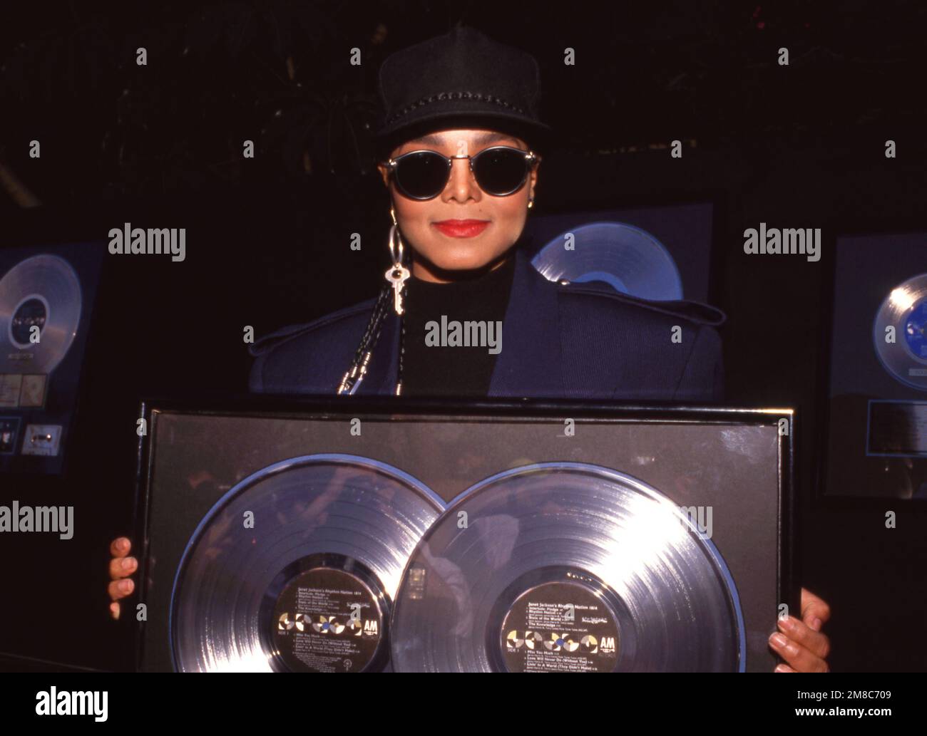 Janet Jackson at the presentation of platinum records for her album ...