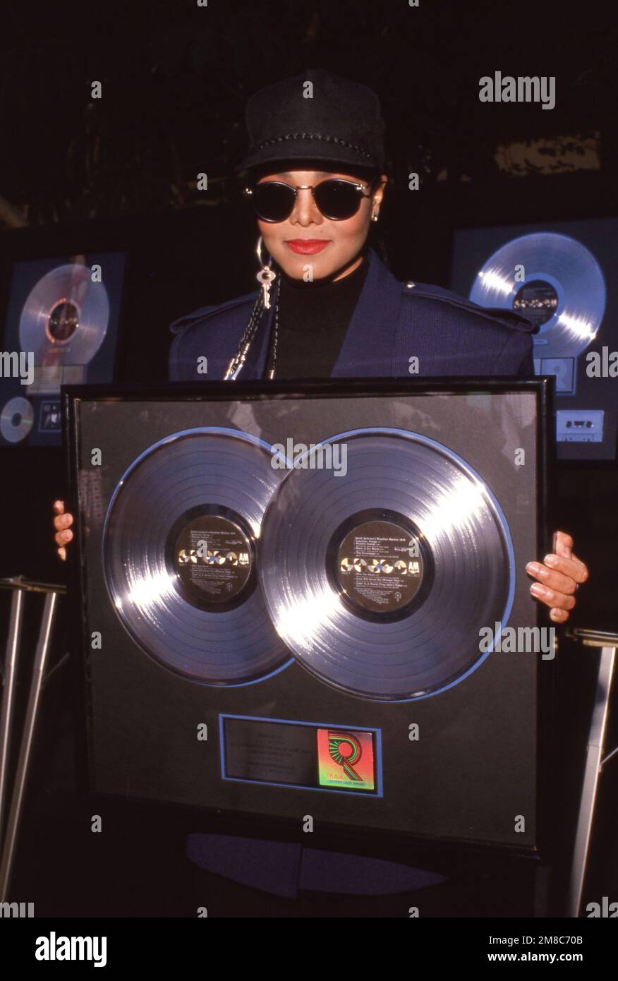 Janet Jackson at the presentation of platinum records for her album ...