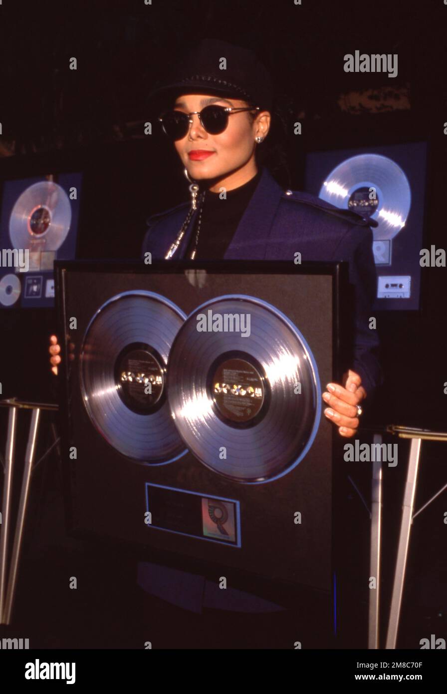 Janet Jackson at the presentation of platinum records for her album ...