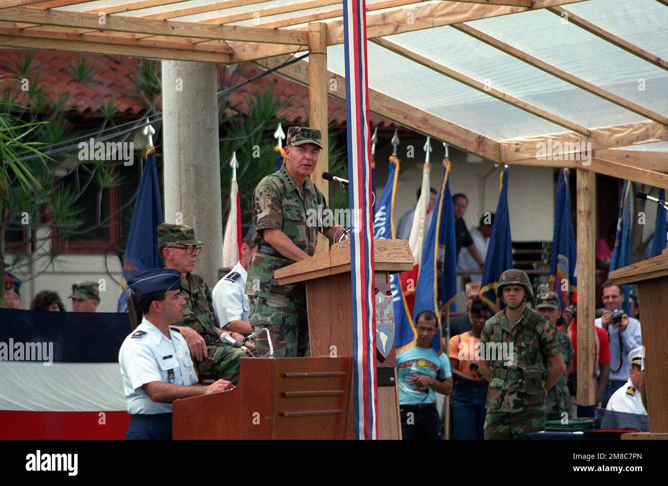 GEN. Fred F. Woerner, outgoing commander-in-chief, U.S. Southern ...