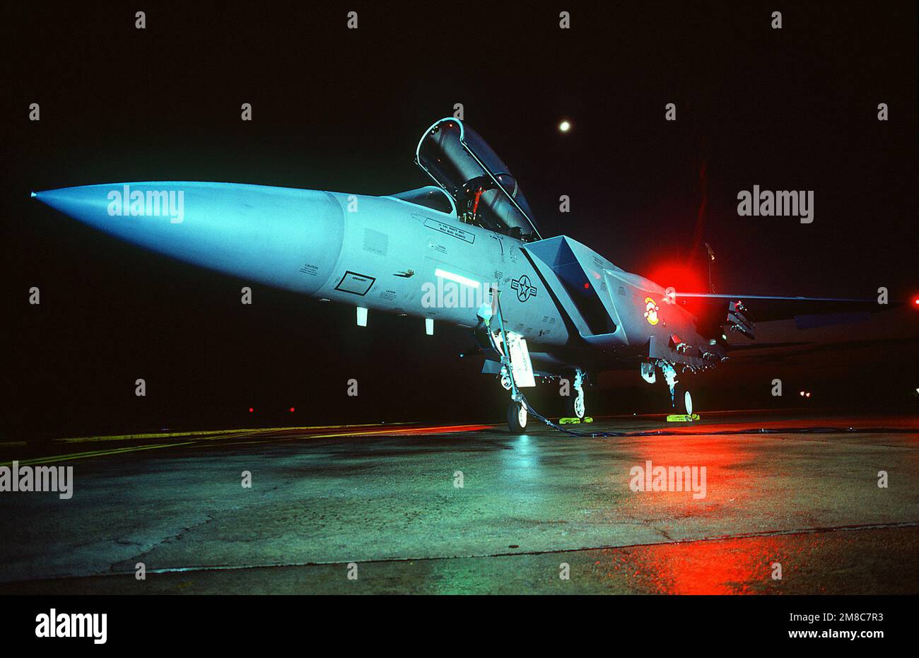 An F-15 Eagle aircraft of the 4th Tactical Fighter Wing stands on the ...