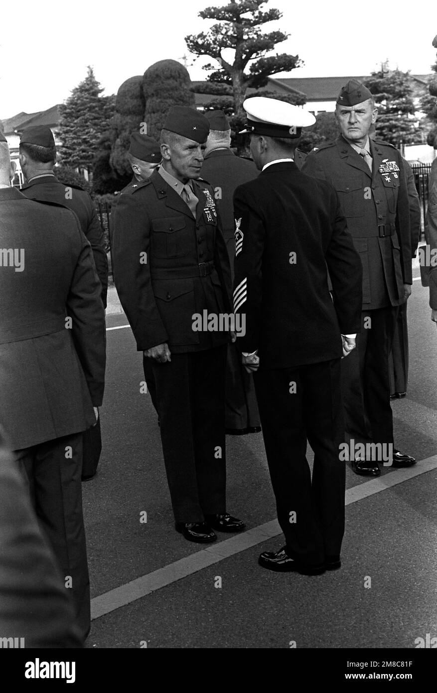 BGEN Robert B. Johnston, center, chief of staff, Marine Corps Bases ...